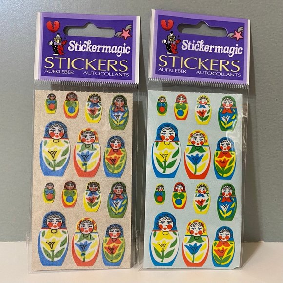 Other | Vintage Stickermagic Russian Nesting Dolls Fuzzy Stickers ...